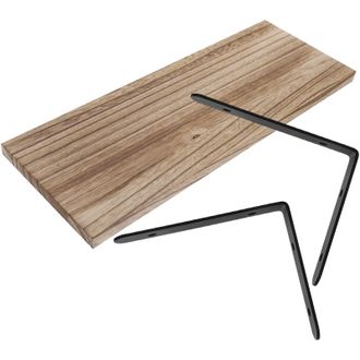 Artibetter jojofuny Massivholz Wandregal Schwebend Robustes Badezimmer und K&uuml;chenregal und Eisen Feuchtigkeitsbest&auml;ndig Wandmontierte Aufbewahrungsl&ouml;sung