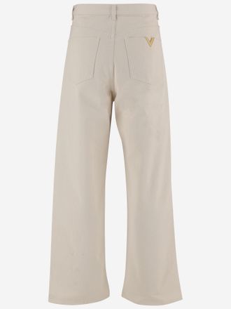 Valentino Mens Cotton Jeans Ivory
