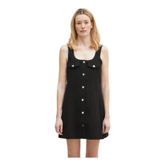 Ganni Bonded Crepe Mini Dress - - Dresses - Damen - Schwarzk - M
