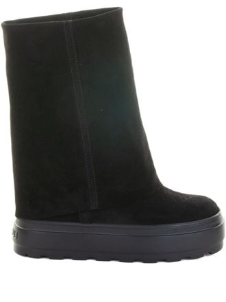 Casadei bottines en daim à plateforme - Noir
