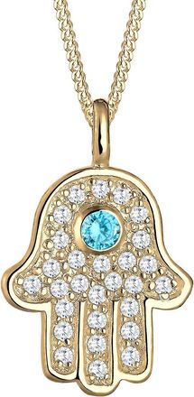 Elli Halskette Damen Hamsa Hand mit Zirkonia Kristalle in 925 Sterling Silber vergoldet