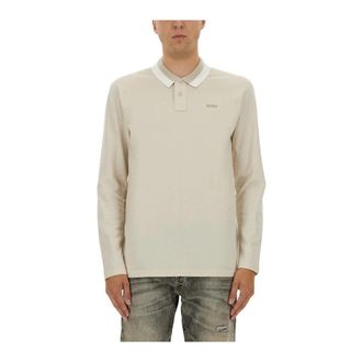 HUGO BOSS Peoxfordlong Poloshirt - - Tops - Herren - Beige - XL
