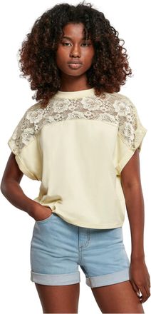 Urban Classics Damen Ladies Short Oversized Lace Tee T-Shirt, Softyellow, 3XL EU