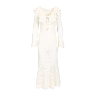 Self Portrait Floral Crochet Midi Dress - - Dresses - Damen - Wei&szlig; - XS