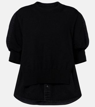 sacai Pullover aus einem Baumwollgemisch