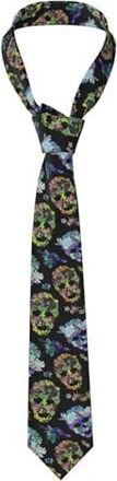 Generic Cravate Pour Hommes Cr&acirc;nes Fleuris Avec Des Fleurs, Aquarelle Noire Tendance Tendance Necktie &Eacute;troit Cravate DAffaires Pour Affaires &Eacute;v&eacute;nements Access