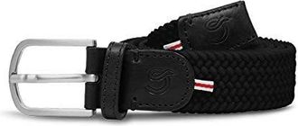 La Boucle Ceinture Elastique en Stretch pour Hommes et Femmes - Tressée et Souple avec Boucle Métallique et Tissu Extensible - London - Noir - Taille unique