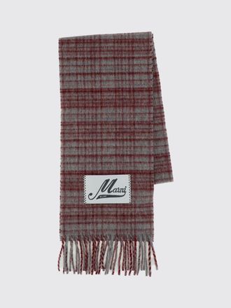 Marni &Eacute;charpe &agrave; motif &agrave; carreaux en m&eacute;lange de laine vierge et dalpaga avec patch logo