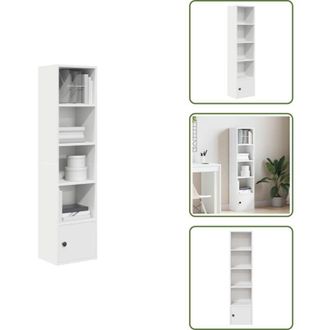 vidaXL Vidaxl - B&uuml;cherregal Wei&szlig; 31x24x127 cm Holzwerkstoff - B&uuml;cherregal - B&uuml;cherregale - B&uuml;cherschrank - Lagerschrank