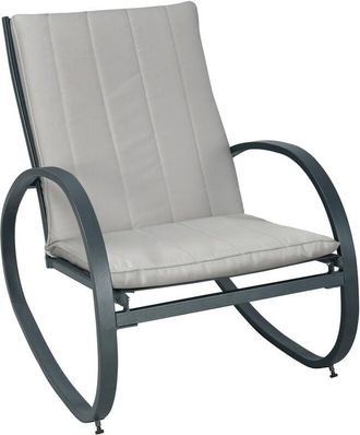 SVITA Eiby deluxe Schaukelstuhl Schaukelsessel Outdoor Armlehne Hellgrau - Svita