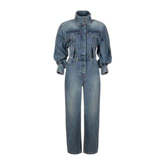 Zimmermann Femme, Combinaisons et Ensembles, Bleu, Taille: 34 FR Combinaison en denim à col montant