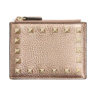 Valentino Rockstud Leder Rei&szlig;verschlusstasche - - Accessories - Damen - Rosa - ONE SIZE