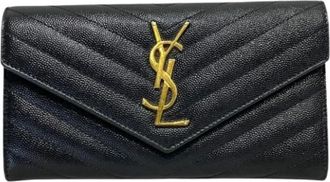 Saint Laurent Portefeuille Long Vintage (Bi-fold) Pre-owned - Femme - Pre-owned - Noir - Taille: ONE Size