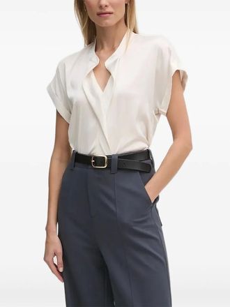 Sandro Ferrone Kurzärmeliges Oberteil mit Schlüssellochausschnitt - Weiß