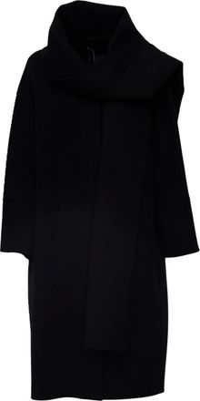 Max Mara Long Round-neck Coat - Femme - Manteaux - Noir - Taille: 40 FR