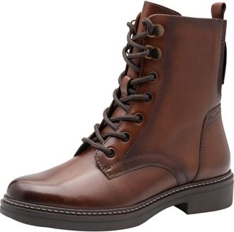 Tamaris Comfort Damen Stiefeletten zum Schn&uuml;ren mit Rei&szlig;verschluss Herbst, Braun (Cognac), 41 EU