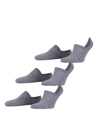 Falke Unisex Füßlinge Cool Kick Invisible Multipack U In weich atmungsaktiv schnelltrocknend unsichtbar einfarbig 3 Paar, Grau Light Grey Melange 3775, 37-3