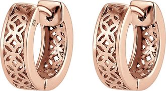 Elli PREMIUM Ohrringe Damen Creole Ornament in 925 Sterling Silber Rosé vergoldet