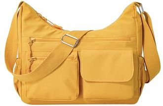 Generic Grand sac &agrave; bandouli&egrave;re polyvalent en nylon pour femme, travail, shopping, voyage, quotidien, jaune, 11.02x4.33xcinch