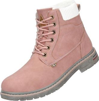 Mishansha Femme Bottes Hiver Randonnée Chaussures Imperméable Bottes de Neige en Plein Air Chaudes Fourrure Bottine, Rose 38