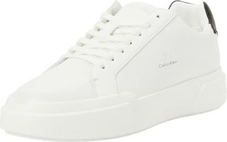 Calvin Klein Baskets Cupsole Femme Chunky Laceup en Cuir, Blanc (Bright White/Black), 38