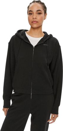 Calvin Klein Femme, Sweatshirts et sweats &agrave; capuche, Noir, Taille: 38 FR Zip-throughs