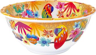 Les Jardins de la Comtesse tiefe Salatschüssel aus Melamin - Bahia-Blätter - 3 l/25 cm - mehrfarbig - Geschirr Geschirr fast unzerbrechlich MelARTmine