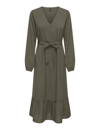 Only Damen Onlnova Life Elite Amy Long Dress Solid Kleid, Kalamata, L