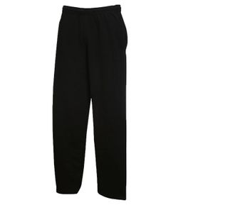 Fruit Of The Loom Classic Jog Pants Herren Jogginghose mit offenem Beinabschluss, Gr&ouml;&szlig;e:XXL, Farbe: 1x Schwarz offen + 1 HL Kauf Notizblock
