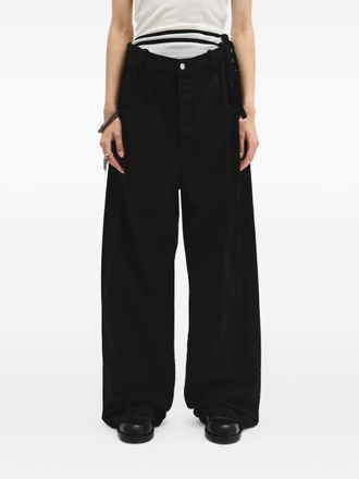 Ann Demeulemeester jean ample &agrave; taille haute - Noir