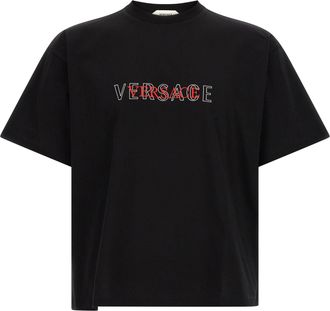 Versace Schwarzes Baumwoll-T-Shirt