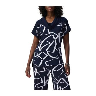 Joseph Ribkoff Kurzarm Geometrisches T-Shirt - - Tops - Damen - Blau - 3XL