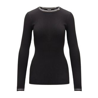 Elisabetta Franchi Femme, Tops, Noir, Taille: 38 FR Pull &agrave; manches longues