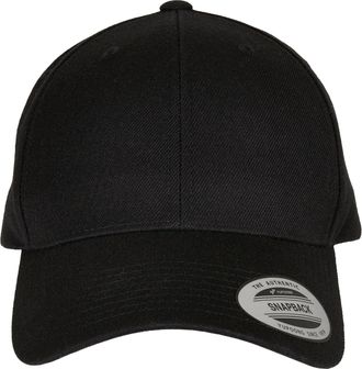 Flexfit Yupoong Unisex Premium Curved Visor Snapback Cap, Black, one Size