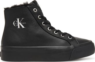Calvin Klein Sneakers Calvin Klein Vulc Flatf Mid Laceup Lth Fur HW0HW03234 Schwarz