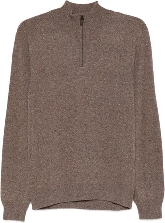 Canali Pullover mit Rei&szlig;verschluss - Braun