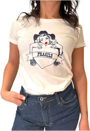 Please Femme, Tops, Blanc, Taille: 42 FR T-shirt Cotone