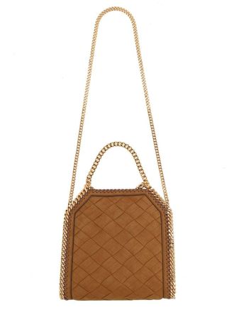 Stella McCartney Womens Handbag Falabella Mini Brown Polyamide Handbags Hand Bags