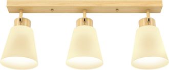 HOMCOM Deckenleuchte LED 40W 3-flammige Deckenlampe mit Doppelmontage, 90&deg; verstellbaren K&ouml;pfen Wohnzimmerlampe mit 3 E27-Fassungen K&uuml;chenlampe Deckenbeleuch