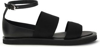 Max Mara Schwarze Kalbsleder Bos Taurus Flachsandalen