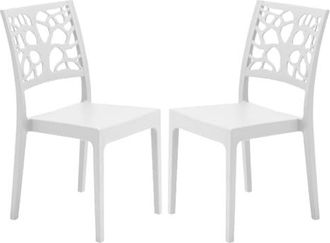 Gardenia Teti Stühle, Polypropylen, Weiß, 2 Einheiten