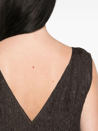 Cortana Silk Crinkled Dress - Brown
