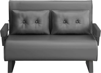 Generic Queen Size Pull Out Sofa Bed with Ergonomic Tech Fabric, 6-Position Adjustable Backrest, Trapezoidal Legs Convertible Sofa Chair for Bedroom, Living R