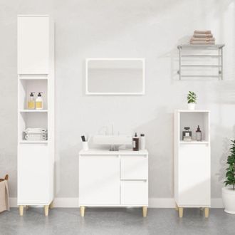 vidaXL Armoire de salle de bain blanc 30x30x190 cm bois ding&eacute;nierie - Vidaxl