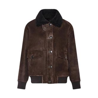 Yves Salomon Veste Agneau Merinos Frise Velours - - Jackets - Damen - Braun - S