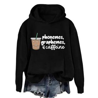 Generic Sweat-shirt surdimensionn&eacute; pour femme - Sweat &agrave; capuche imprim&eacute; - Manches longues - Veste de surv&ecirc;tement 2026 - Automne - Hiver - Manteau long - Pull 