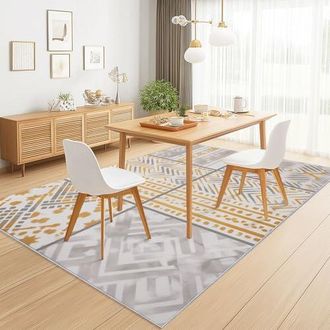 Generic Tapis Imprim&eacute; Texture de Pierre Grain Naturel pour Salon Chambre D&eacute;coration de la Maison - Or Gris Flanelle Antid&eacute;rapante Tapis Salon de Sol paillasso