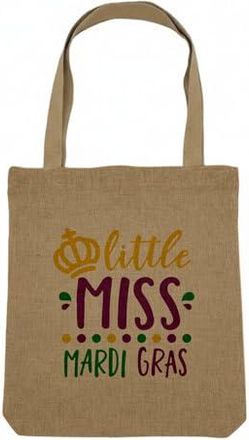 Fabulous Sac Shopping Tote Bag Aspect Lin - Little Miss Mardi Gras Carnival New Orleans - Sac de Courses Toile Epaisse 360g Beige Naturel Cabas Port&eacute; Epaule So