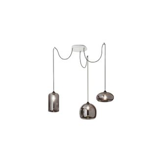 Fabas Luce Fabas Luce Lighting - Lustre suspension Fiona led en m&eacute;tal et verre souffl&eacute; fum&eacute; 3496-47-126 Fabas Luce
