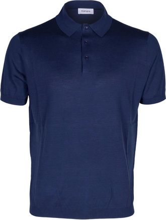 KANGRA Homme, Tops, Bleu, Taille: L Polo Slim Fit en Soie et Coton